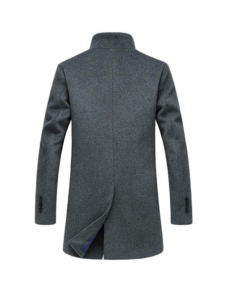 Lavnis Mens Wool Blend Trench Coat Slim Fit Overcoat Gray price under 20000